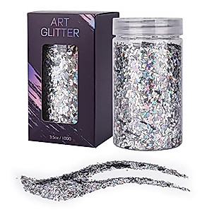 EBANKU Chunky Glitter, Water Droplets Confetti Sequin Glitters Resin Sparkle Chunky Sequins for Make Up, Body, Face, Slime, Resin Craft, Tumblers, Party Decor （3.5 Oz 100g）