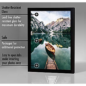 Americanflat 12x18 Black Picture Frame - Composite Wood with Shatter Resistant Glass - Horizontal and Vertical Formats for Wall with Included Hanging Hardware