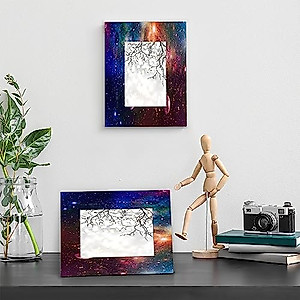 Pardick Galaxy Solar System Planets 11x14 Picture Frame, Outer Space Nebula Wooden Photo Frames for Wall Mounting or Tabletop Living Room Bedroom Home Decor