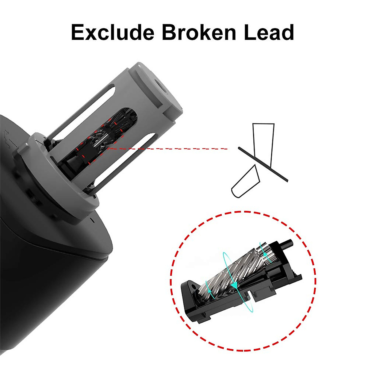 tenwin Rechargeable Electric Pencil Sharpener with Durable Helical Blade to Fast Sharpen, Heavy Duty Pencil Sharpener for No.2 & Colored 6-8mm Pencils for School Office Home (Black)