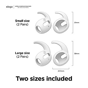 elago 4 Pairs AirPods Pro Ear Hooks Covers - Comfortable and Secure Fit, Improved Sound Quality, Precise Cutout Design, Accessories Compatible with AirPods Pro [US Patent Registered] (White)