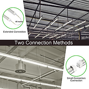 Nimgoti LED Shop Light 4FT, T8 Integrated LED Tube Light Fixture, 40W 5200LM 5000K, V Shape, Daylight White, Hight Output Linkable Shop Lights for Garage Warehouse Workshop, Clear Cover (4-Pack)