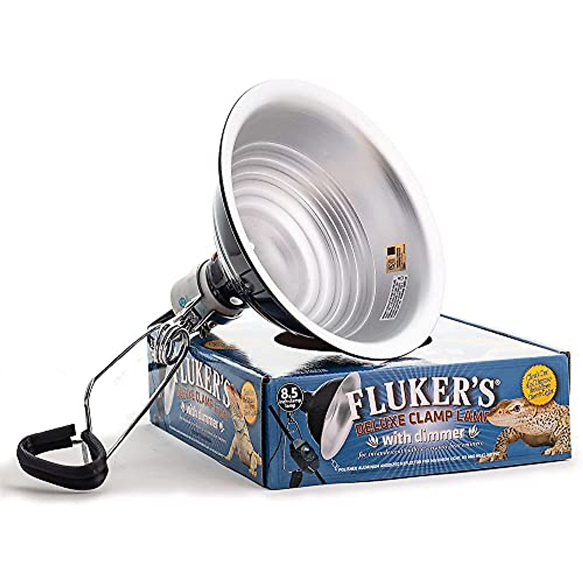 Fluker's Repta-Clamp Lamp Ceramic with Dimmable Switch 8.5in - Includes Attached DBDPet Pro-Tip Guide