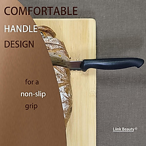 LiinkBeauty Stainless Steel Bread Knife, homemade bread knife,Cake Sawing Knife, Toast Slicing Knife, 10-Inch Lace Serrated Knife with Wavy Blade