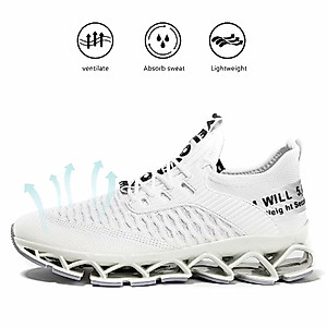 Womens Running Shoes Blade Tennis Walking Fashion Sneakers Breathable Non Slip Gym Sports Work Trainers White