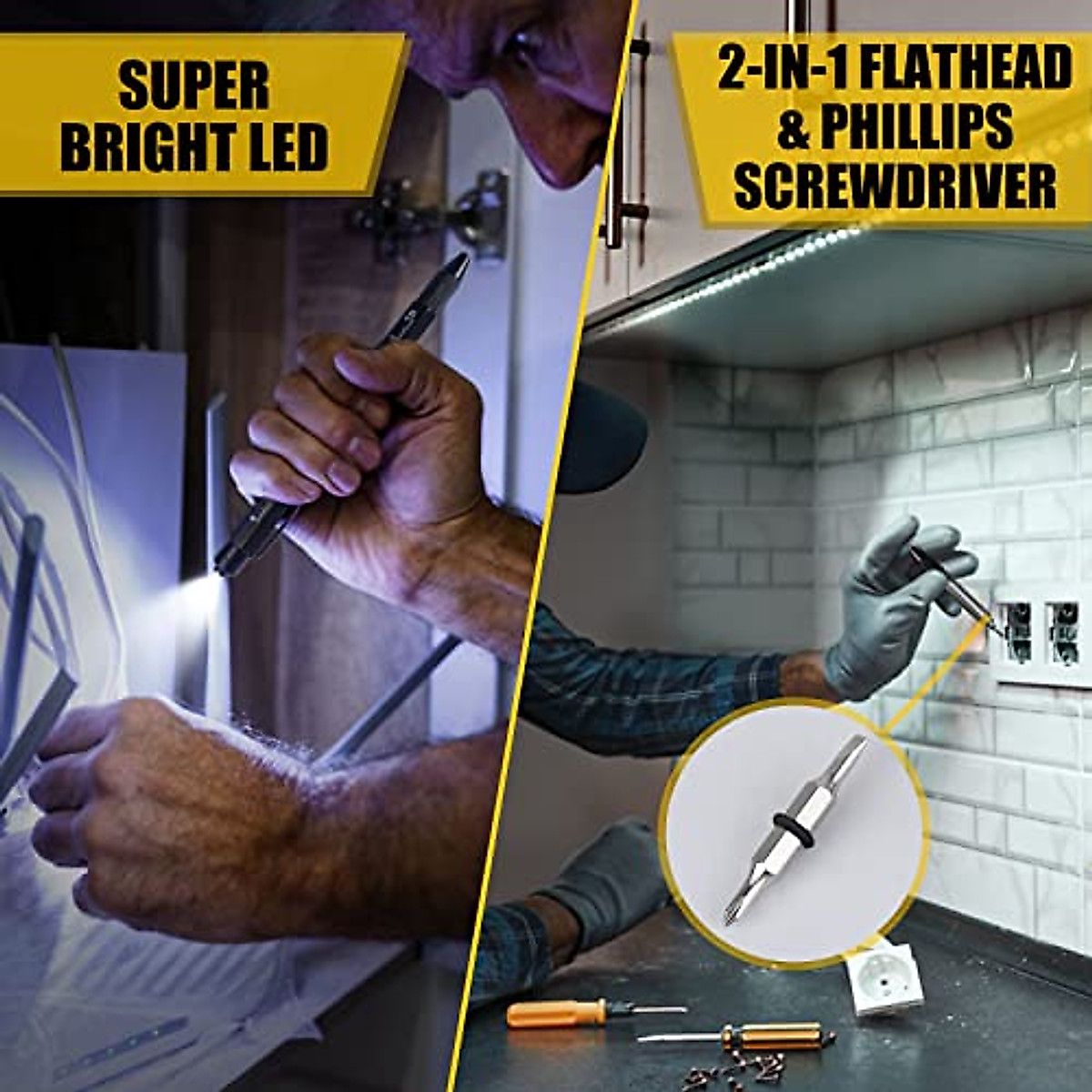 Jasee Gifts for Men, 9 in 1 Multitool Pen, Cool Gadgets for Men Dad Gifts, Birthday Gifts for Dad Him Boyfriend Husband - Led Light, Stylus, Screwdriver, Bottle Opener, Ruler, Level(Black)