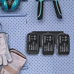 AccEncyc 2 Pack Battery Holder for Ryobi 18V Battery 3 Slot Battery Storage Holder Wall Mount Rack Compatible with Ryobi 18V Battery