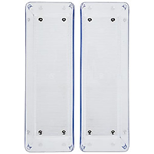 iDesign Utensil Holder and Silverware Organizer for Kitchen Utensils and Countertop Storage, The Linus Collection – Set of 2, 4" x 12" x 3", Clear