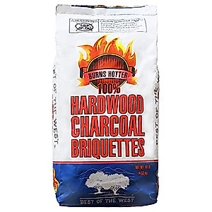Best of the West All Natural Hardwood Charcoal Briquettes for Smoker Grill, Outdoor Cooking, Barbeque, and More, 10 Pound Bag