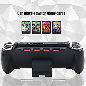 Switch OLED Grip, Switch OLED Accessories Grip with Game Storage and Kickstand, Hand Grip Compatible with Nintendo Switch and Switch OLED