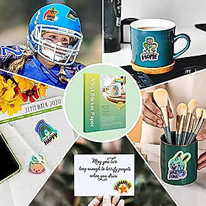 Stampcolour 50 Sheets Holographic Printable Vinyl Sticker Paper for Cricut,Glossy Decal Paper,Self-Adhesive Labels Crafts,Dries Quickly Tear Resistant-for Any Epson HP Canon Sawgrass Inkjet Printer A4