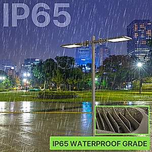 Glitgate 300W LED Parking Lot Light, 45000LM 5000K Adjustable Slip Fitter Mount Street Light with Dusk to Dawn Photocell, 100-277V IP65 Waterproof Commercial Area Lighting