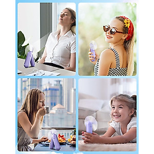 Jkjoy Mini Handheld Fan, Portable Hand Fan with USB Rechargeable, 2000 mAh Battery Operated Pocket Fan, 3 Speeds Adjustable, 2 IN 1 Small Personal Fan for Women Girls Travel Outdoor