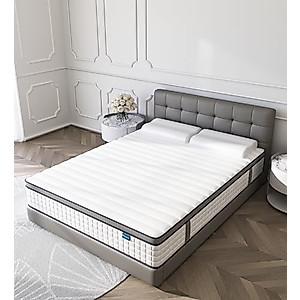 elitespace Queen Mattresses,12 Inch Queen Size Mattress in a Box,Memory Foam Hybrid White Mattress with Provide Support and Improve Sleep Mattresses,CertiPUR-US.