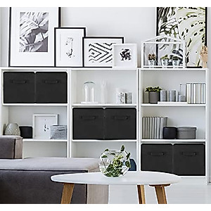 6 Pack - SimpleHouseware Foldable Cube Storage Bin, Black