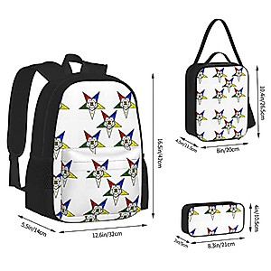 Teen Backpack Set School Bookbags Girls Boys Stars Eastern Stars Backpacks With Lunch Box And Pencil Case