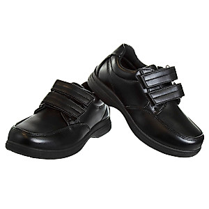 French Toast Boys Shoes - Kids Oxford School Uniform Loafer Church Dress Shoes Slip-On Faux-Leather (Size 2 Big Kid) (Black)