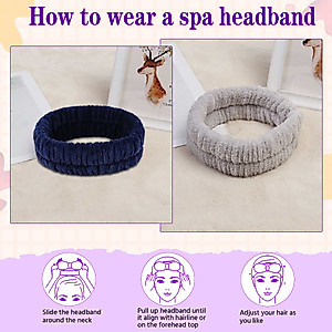 YGQQOY Spa Headband, Makeup Headband for Washing Face, Skincare Headbands for Girls Women, Soft Facial Makeup Head Band