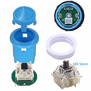 SJ@JX Arcade Game 2 Player Controller DIY Kit Microswitch Recessed Button 4&8 Way Joystick Zero Delay USB Encoder Fighting Stick Handles Console for PC MAME Raspberry Pi Retropie