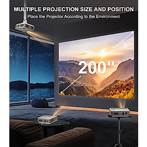 Native 1080P Full HD WiFi and Bluetooth Outdoor Projector with Speaker, 9000 Lumen Movie Projector for Home Theater, Compatible with iOS/Android/Laptop/HDMI/PC/TV Stick/USB