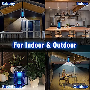Endbug Bug Zapper Outdoor, Mosquito Zapper Outdoor with LED Light, 4200V Electric Bug Zapper, 5ft Power Cord, IPX6 Waterproof Fly Trap, 2-in-1 Fly Zapper Indoor for Patio Garden Backyard Home, Plug in