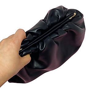 Bella Loves Cali Faux leather Soft Clutch (Black)