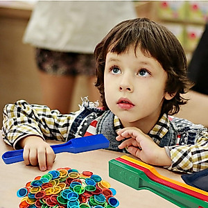 SEETOOOGAMES Magnetic Wand Bingo Chip Set - 400 Metal Chips with 4 Pack Magnetic Wands for Classroom, Science Learning, Counting, Family Game Night Activities