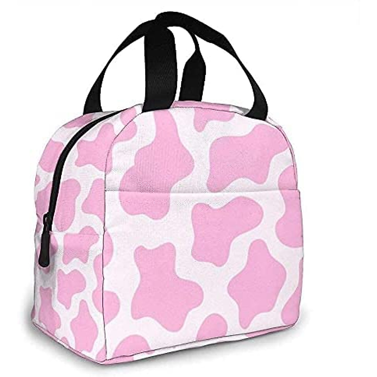Lunch Bag Pink Cow Print Lunch Box Insulated Bag Tote Bag For Men/Women Work Travel