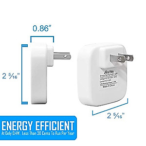 Aultra Night Light LED Night Lights Plug Into Wall - Super Smart Dusk to Dawn Sensor Activated, Automated On & Off, Used for Kitchen, Bathroom, Home Improvement, Bedroom (6-Pack)