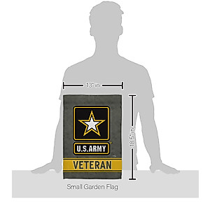 Breeze Decor US Army Veteran Garden Flag - Armed Forces Rangers United State American Military Retire Official - House Decoration Banner Small Yard Gift Double-Sided Made in USA 13 X 18.5