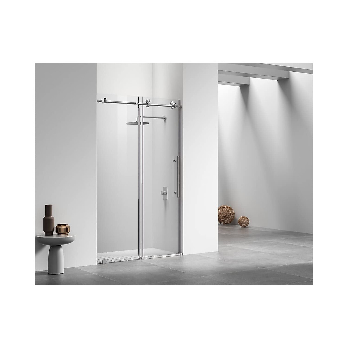 Elegant Kitchen and Bath SD101-4876BNK Frameless Shower Door 48 x 76 Brushed Nickel