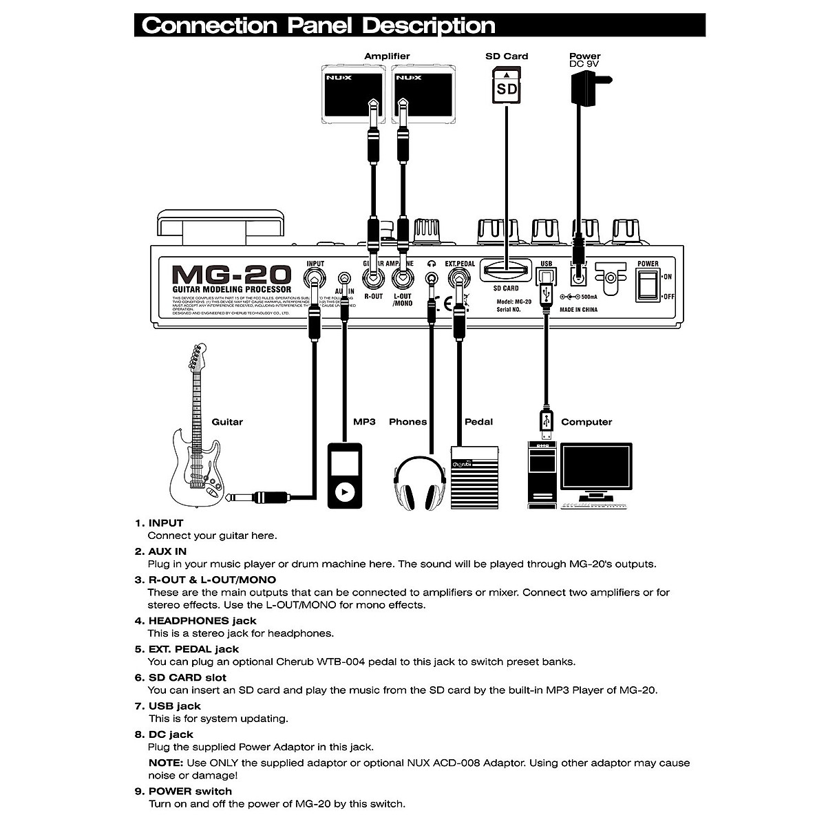 NUX Multi-Effects Processor (MG-20)