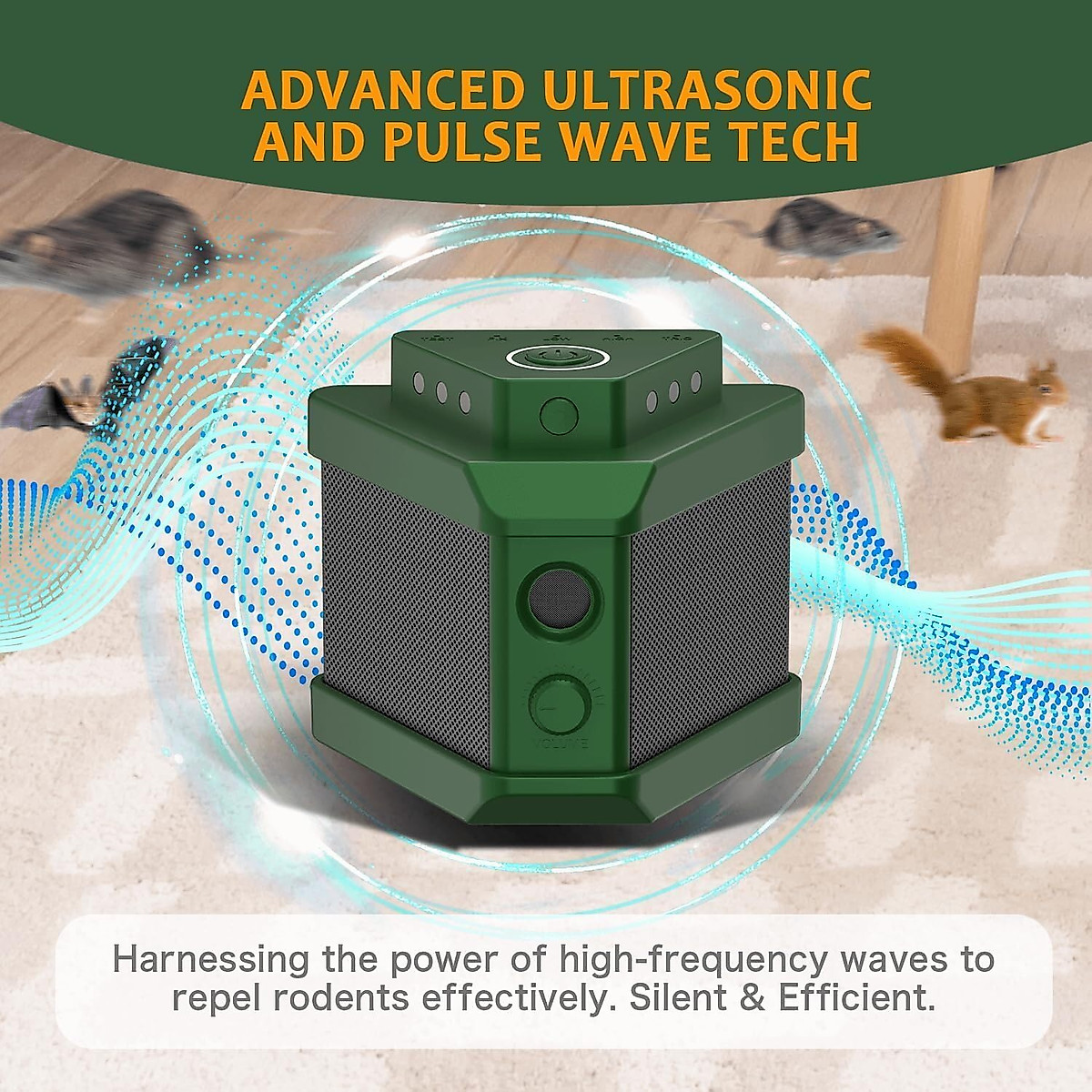 Rodent Repellent Ultrasonic Plug-in Mouse Deterrent Rat Repellent for House Squirrel Repller Bat Removal Attic Garage RV Barn