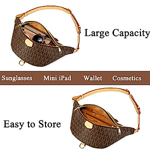 Casual Travel Daypack for Women Sling Chest Backpack Fashion Waist Belt Pack Bags Crossbody Pouch Money Shoulder Purse (Deep-Brown)