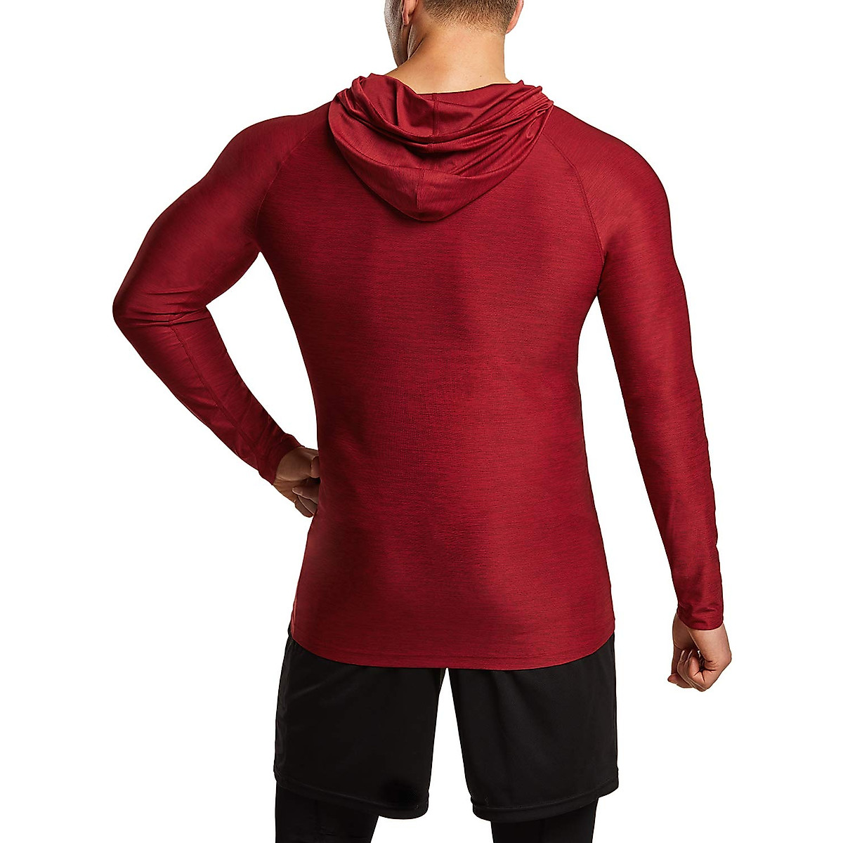 TSLA Men's Long Sleeve Pullover, Dry Fit Running Workout Shirts, Athletic Fitness & Gym Shirt, Hoodie Pullover Navy/Red/Yellow, X-Large