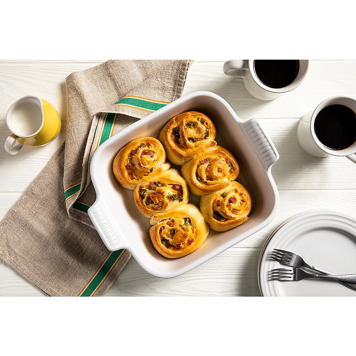 Le Creuset Stoneware Heritage Square Dish, 3 qt. (9"), Oyster