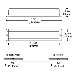 NICOR Lighting 8W LED Emergency Battery Backup Driver Universal (EMB80-10-UNV) , Red