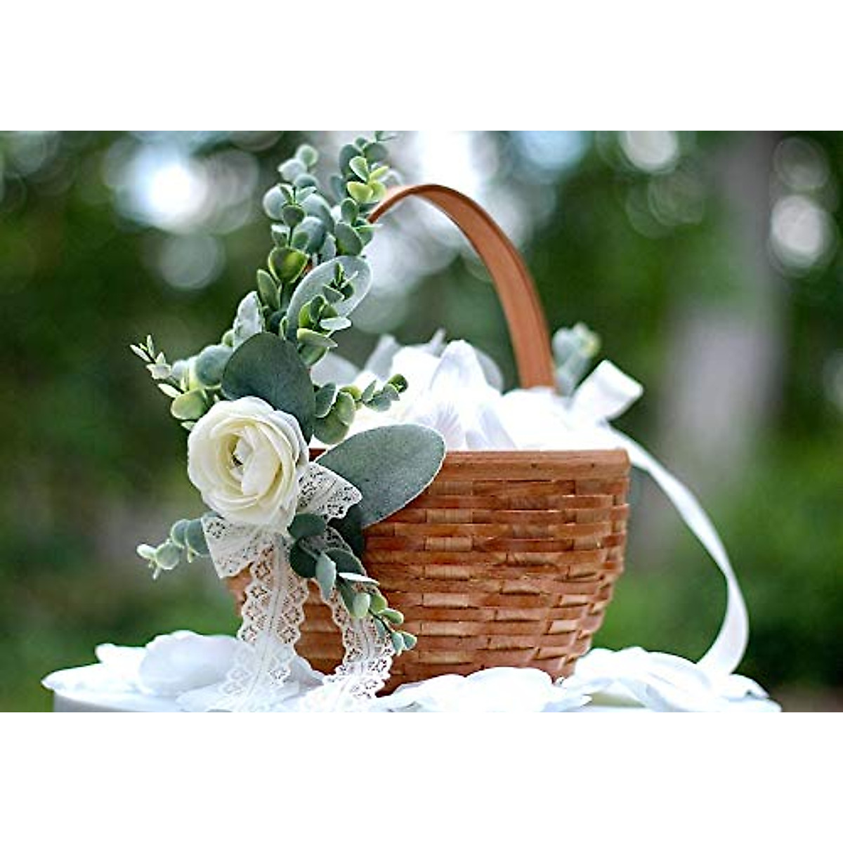 Willow Basket, Flower Girl Basket, Willow Flower Basket, Rustic Flower Girl Baskets, Decorated Basket, Wood Wedding Baskets, Flower Baskets (Pillow Personalized)