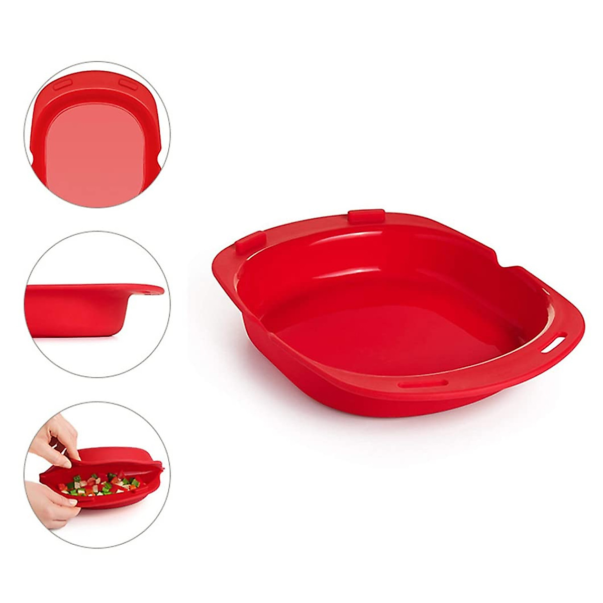 KUYYFDS Omelet Maker Microwave Omelette Egg Maker Silicone Omelette Tool Non Stick Roll Baking Pan Kitchenware Red Egg Poachers