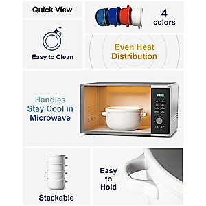 LE TAUCI Soup Bowls With Handles 28 Ounce, French Onion Soup Bowl for Chili, Beef Stew, Cereal, Ceramic Soup Crocks oven Safe, Microwave Dishwasher Safe - 5.5 inch, Set of 4, White