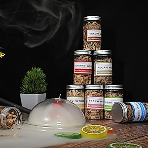 Restaswork Wood Chips for Smoking (8 oz) Natural Smoking Wood Chips Variety Pack Hickory, Pecan,Cherry and Apple Great for Smoking Beef Pork Chicken Fish Cocktail and Whisky (8 Pack)