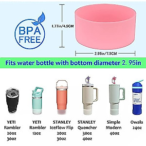 2Pcs Boot Sleeve for Stanley Cup, Silicone bottom sleeve for Stanley 40 oz 30 oz Tumbler 20 oz, Protective Sleeve Bottom Cover for Stanley Cup Accessories (Clear)