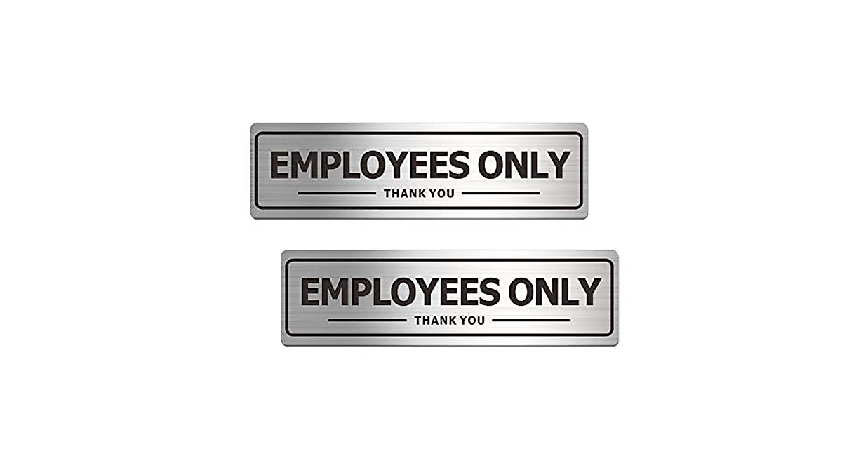 Durable Employees Only Sign - Pack of 2, Modern Design
