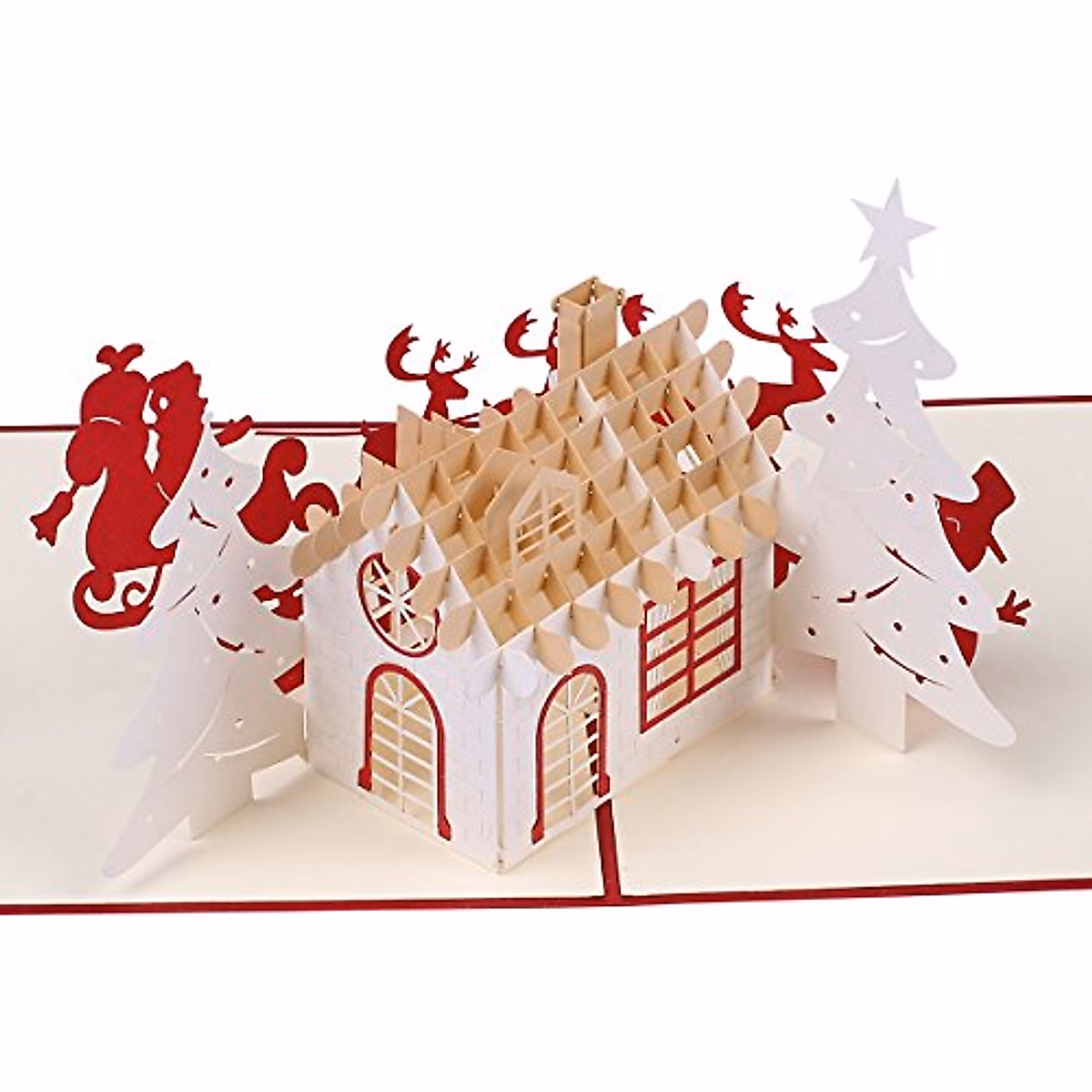 Bluboon 3D Greeting Christmas Cards Papercraft 7 Pack Holiday Birthday Pop Up Cards Gift