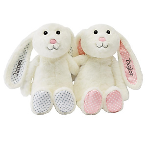 Let's Make Memories Personalized Hugging Plush Bunnies - Bunny Stuffed Animal - Easter Bunny - for Couples - for Him - for Her