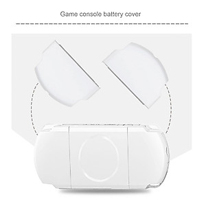 SING F LTD 2PCS Replacement Battery Door Covers Cases Protectors Compatible with Sony PSP 2000 2003 2004 3000 3003 3004 White Plastic Console Accessories
