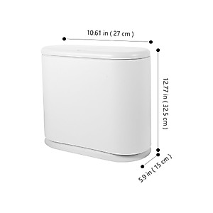 Homoyoyo Trash Can Garbage Can Bedroom Waste Bucket Garbage Bucket Rubbish Storage Can Trash Bin Slim Waste Bin Rubbish Can Garbage Storage Can Container White Office Household Plastic
