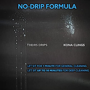 Kona Safe/Clean Grill Cleaner Spray - Now 40% More Cleaning Power, Heavy Duty No-Drip Gel, Eco-Friendly, Food Safe, BBQ Grate Degreaser, Biodegradable, Made in Michigan USA - 23oz