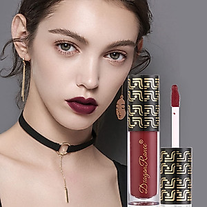 12Pcs Dark Liquid Lipstick Matte Sets, 24-Hour Smudge Proof Long Lasting Matte Lipstick Lip Stain Lip Gloss Set-White/Red/Vampire/Green/Black/Chocolate/Purple/Nude/Blue