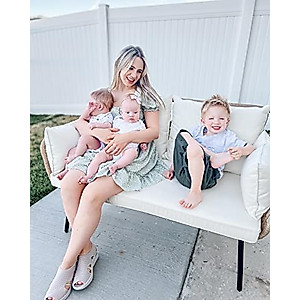 YITAHOME Love Seat Patio Sofa, All-Weather Wicker Loveseats Patio Sectional Furniture with Cushions & Lumbar Pillows, Outdoor Patio Furniture Set for Patio, Balcony, Backyard, Deck, Poolside